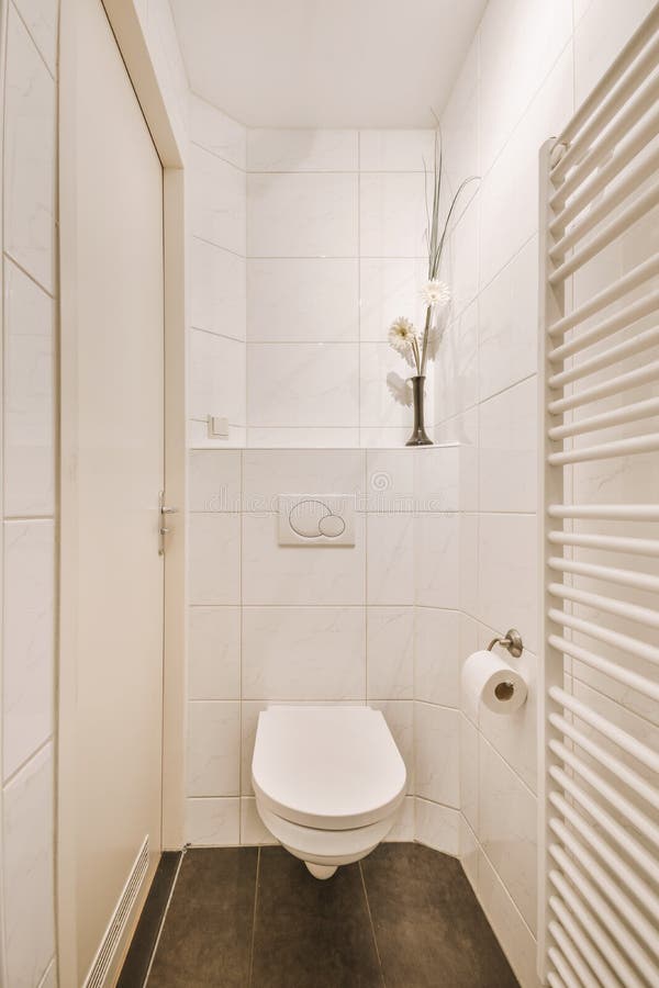 Cozy Clean Rest Room Interior Stock Image - Image of bathroom, washroom ...