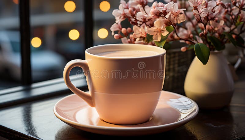 A Cozy Coffee Break in a Modern Coffee Shop Generated by AI Stock Photo ...