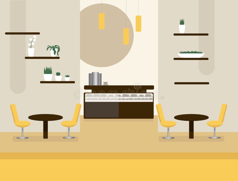 Cozy coffee house stock illustration. Illustration of food - 107842833
