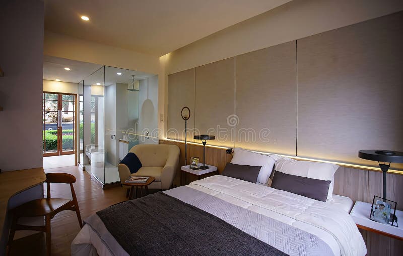 Cozy Comfort Bedroom Featuring Bed and Modern and Luxurious Decor ...