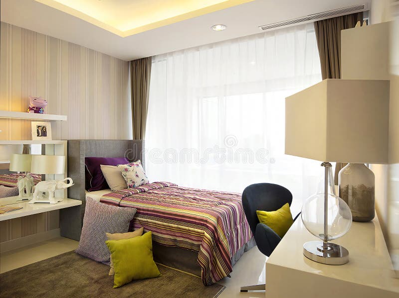 Cozy Comfort Bedroom Featuring Bed and Modern and Luxurious Decor ...