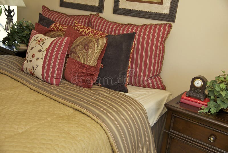 Cozy Comfortable Bedding in Home Stock Photo - Image of night, interior ...