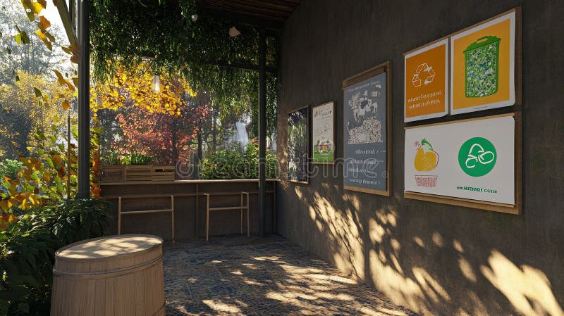 Cozy Community Corner Promoting Waste Reduction Eco Friendly Posters ...