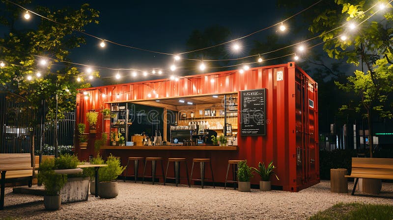 Cozy Container Bar Under String Lights Creates Magical Evening ...