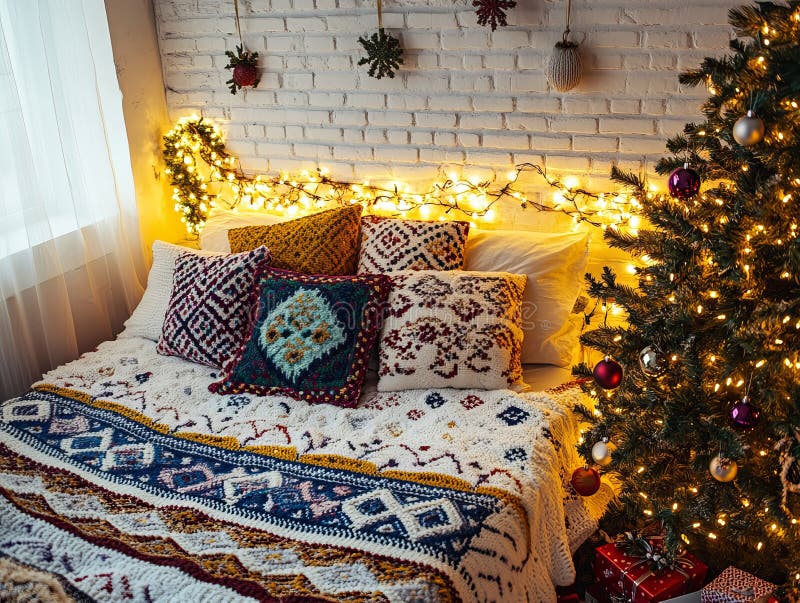 A Cozy Corner for Reading, Complete with a Christmas Tree and Warm ...