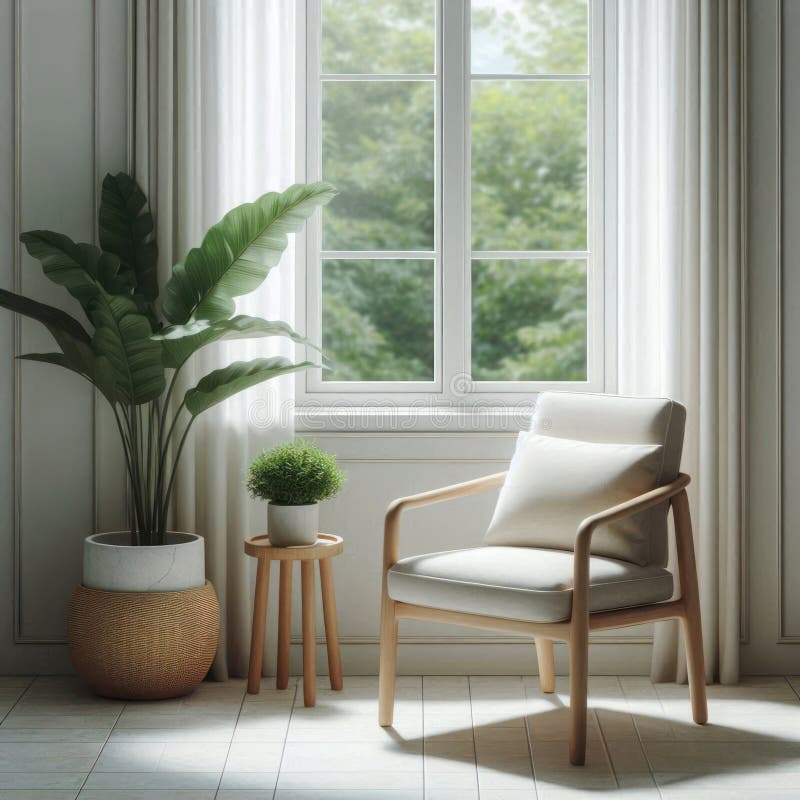 A Cozy Corner for Relaxation by the Window. Stock Photo - Image of ...