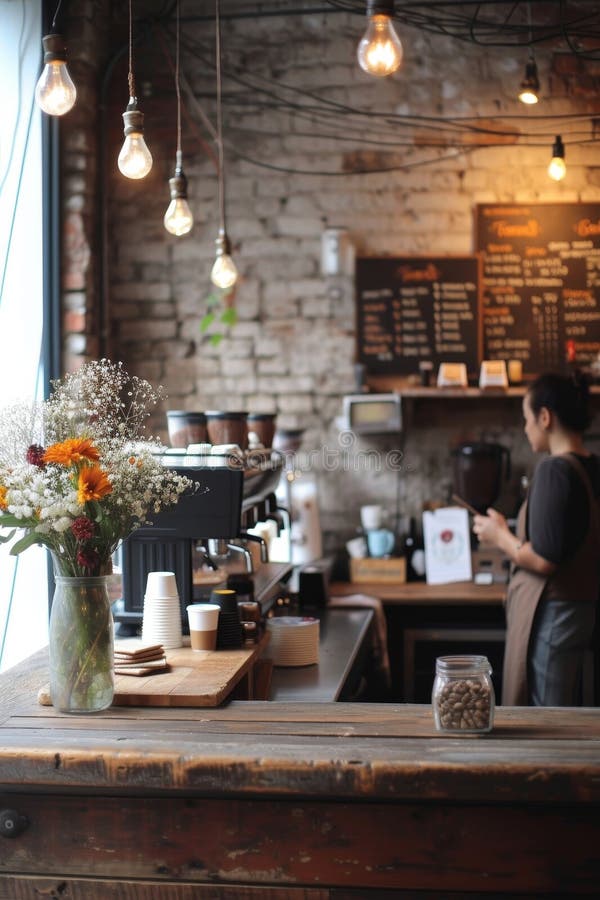 Cozy Corner of a Stylish Coffee House with a Welcoming Atmosphere ...