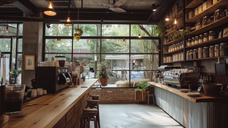 Cozy Corner of a Stylish Coffee House with a Welcoming Atmosphere ...