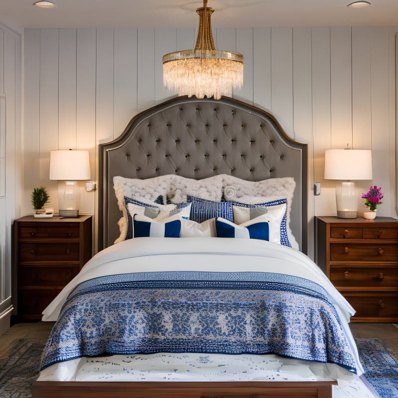 8 a Cozy, Cottage-style Bedroom with a Mix of Patterned and Solid ...