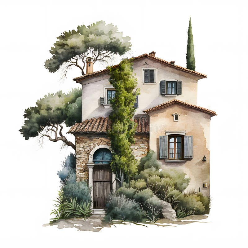 A Cozy Country Cottage with Shutters on the Windows in a Thicket of ...