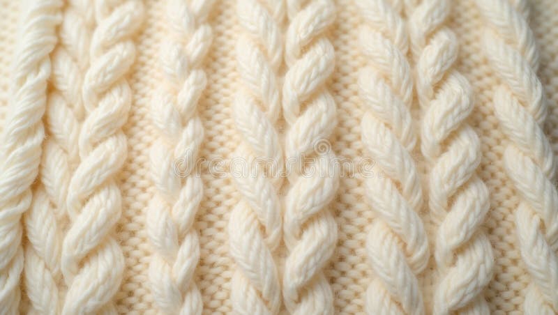 Cozy Cream Cable Knit Wool Sweater Texture Stock Illustration ...