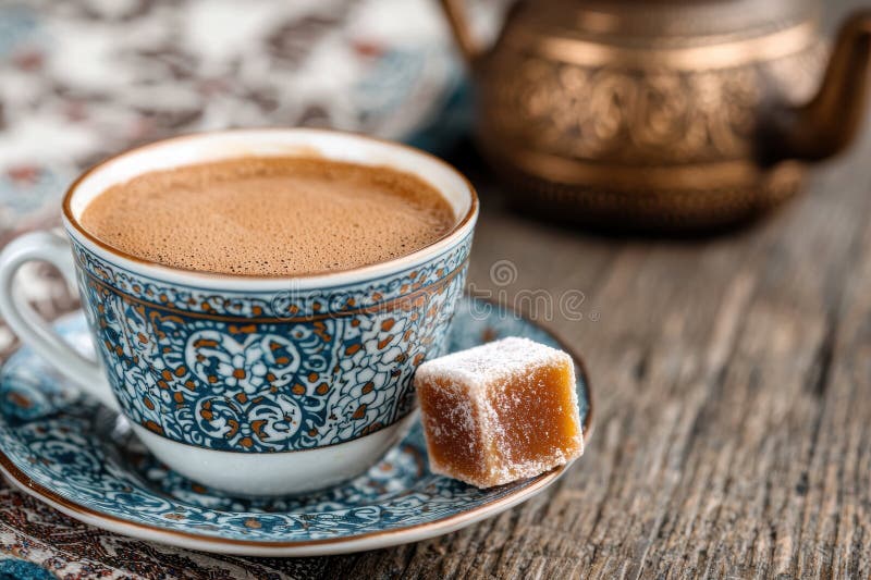 Cozy Cup of Hot Chocolate with Sugar Cube Stock Illustration ...