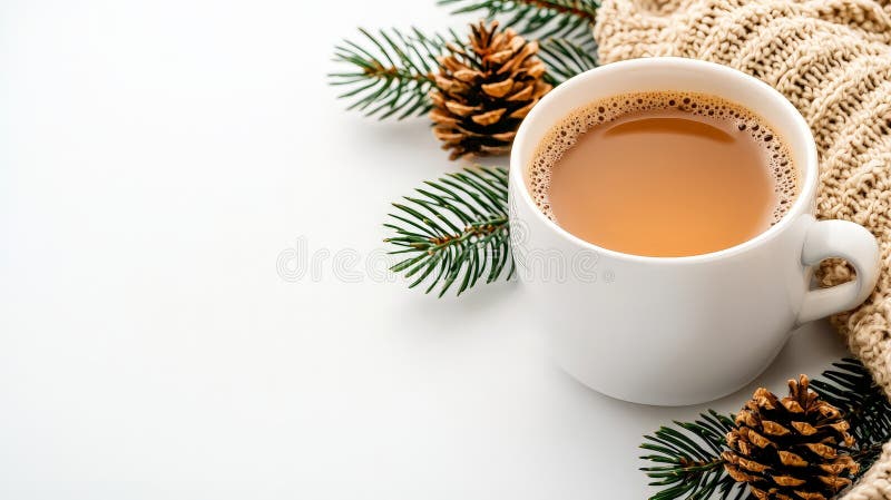 Cozy Cup of Hot Tea on a White Background Stock Illustration ...