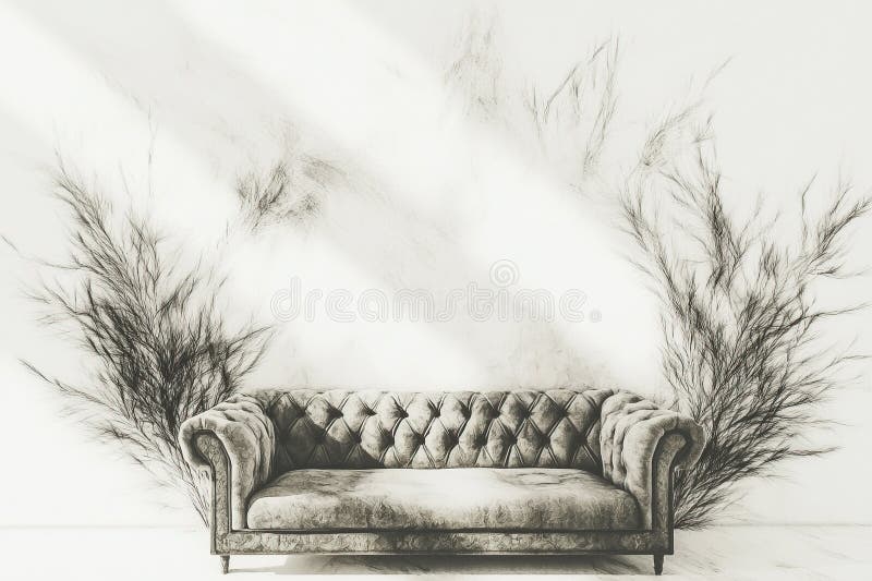 A Cozy Depiction of a Couch, Emphasizing Comfort and Design Stock Image ...