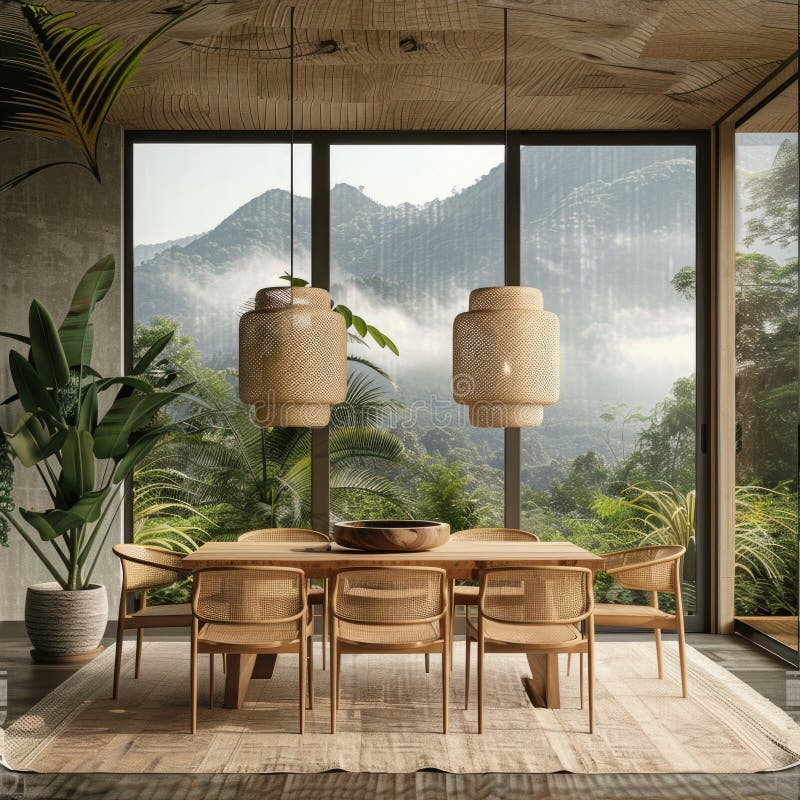 A Cozy Dining Room Featuring a Wooden Table and Chairs. Ideal for ...