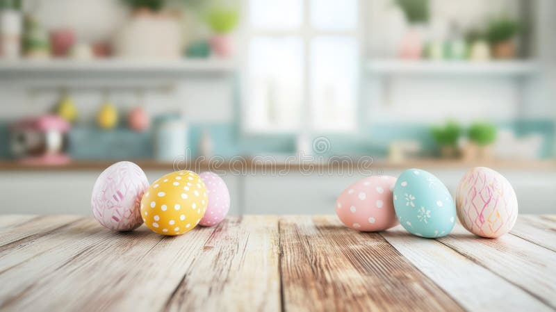 A Cozy Easter Table Setup Featuring Pastel Eggs, Fresh Flowers, and ...