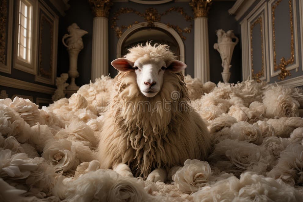 Cozy Elegance: Woolly Sheep S Haven Inside. Generative AI Stock ...