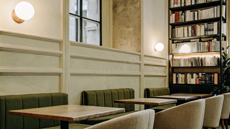 Cozy and Elegant Cafe Interior with Modern Design and Soft Lighting ...