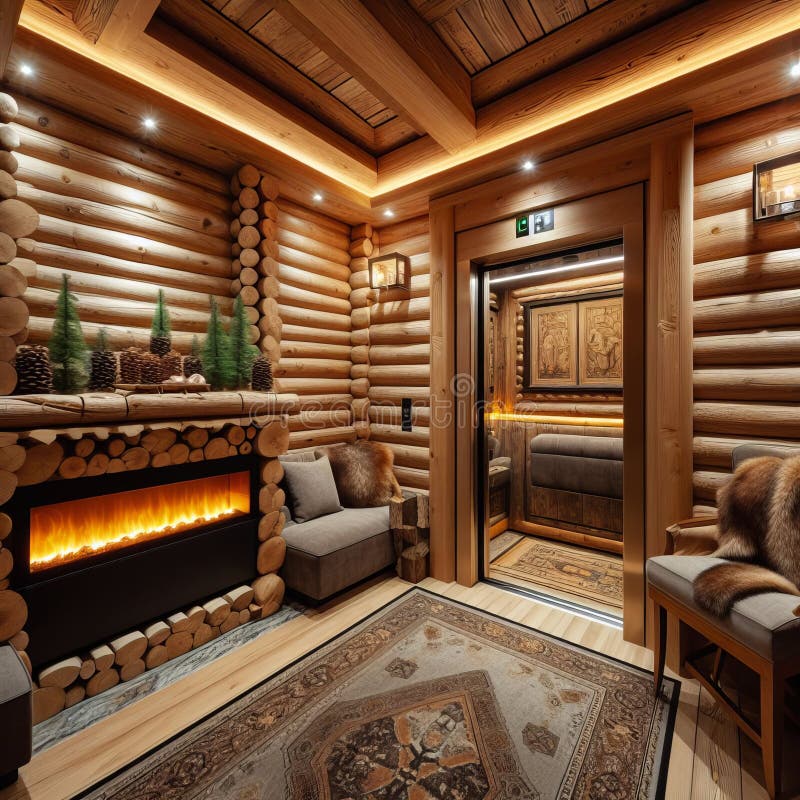 164 88. a Cozy Elevator Interior Designed To Look Like a Rusti Stock ...