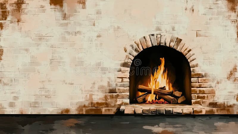 Cozy Evening by the Hearth with Flickering Flames and Warmth Stock ...