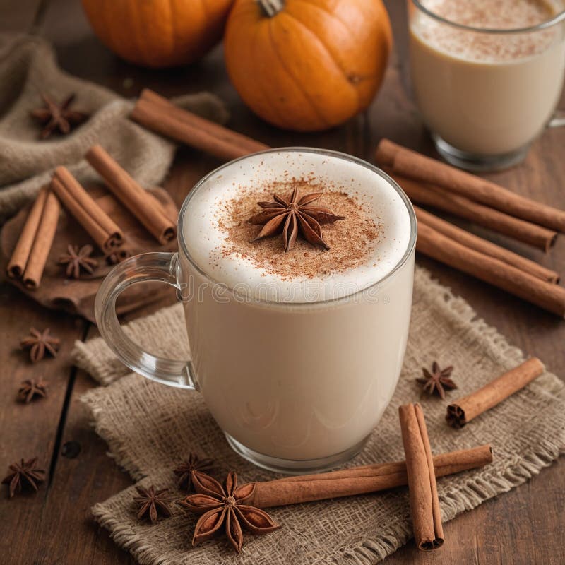 Cozy Fall Chai Tea Latte with Cinnamon and Cloves on Rustic Wooden ...