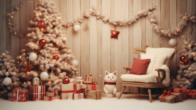 Cozy Festive Backdrop Perfect for Capturing the Cuteness Stock ...