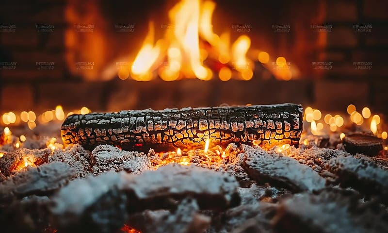 Cozy Fire Burning in Fireplace Stock Video - Video of fire, crackling ...