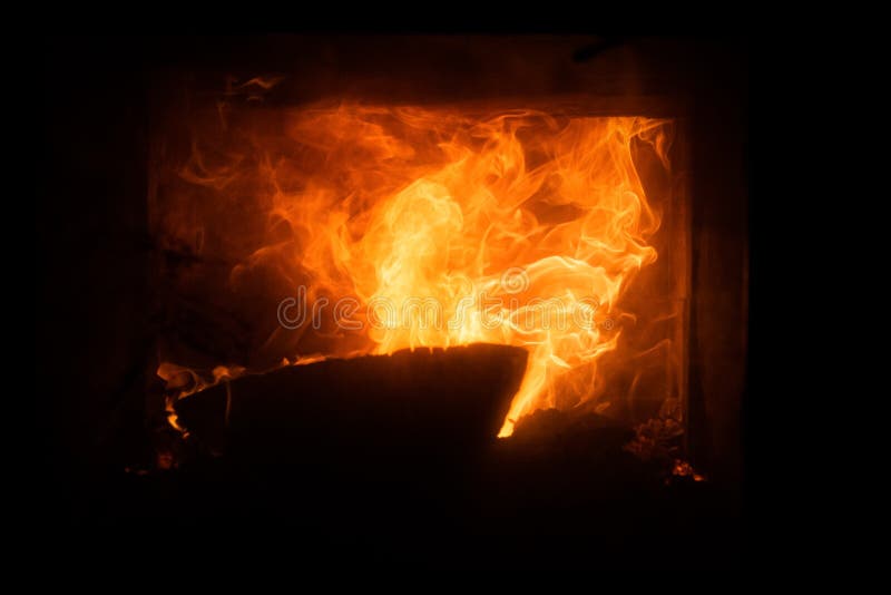 Burning Cozy Fire with Logs. Glowing Fireplace. Fire Texture. Flame ...