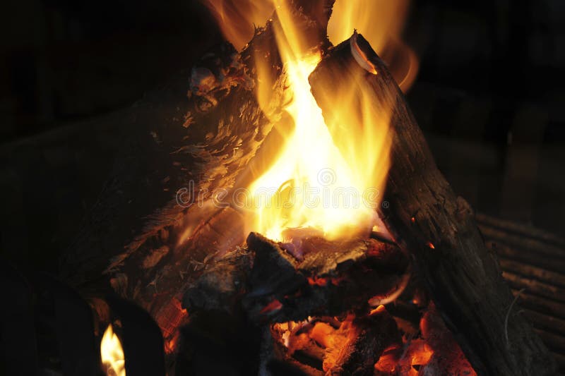 Cozy Fire in a Glass Fireplace Stock Photo - Image of black, danger ...