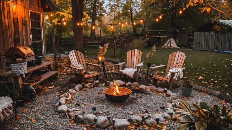 Cozy Fire Pit Gathering stock image. Image of cozy, gathering - 308532425