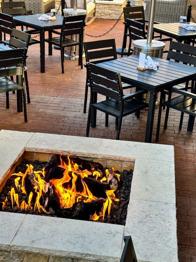 Cozy Firepit in Outdoor Seating Area Stock Photo - Image of seating ...