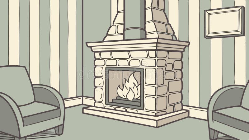 Cozy Fireplace Scene, Warm and Inviting Home Interior. Vector Design ...