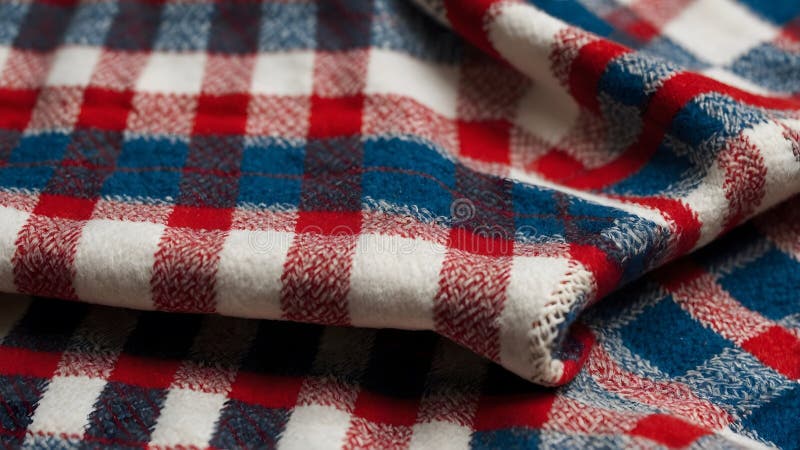 Cozy Flannel Fabric Featuring Red, Blue, and White Checkered Design ...