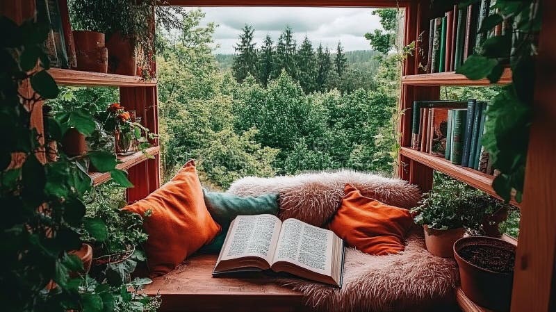 Cozy Forest Nook Reading Window Seat Stock Photos - Free & Royalty-Free ...