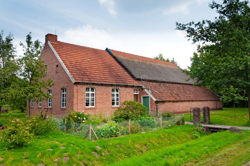 Cozy German House. Old German Country Red House Stock Photo - Image of ...