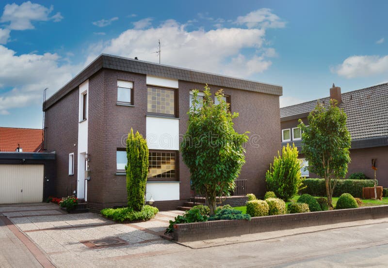 Cozy German House. Street in Germany Stock Photo - Image of european ...