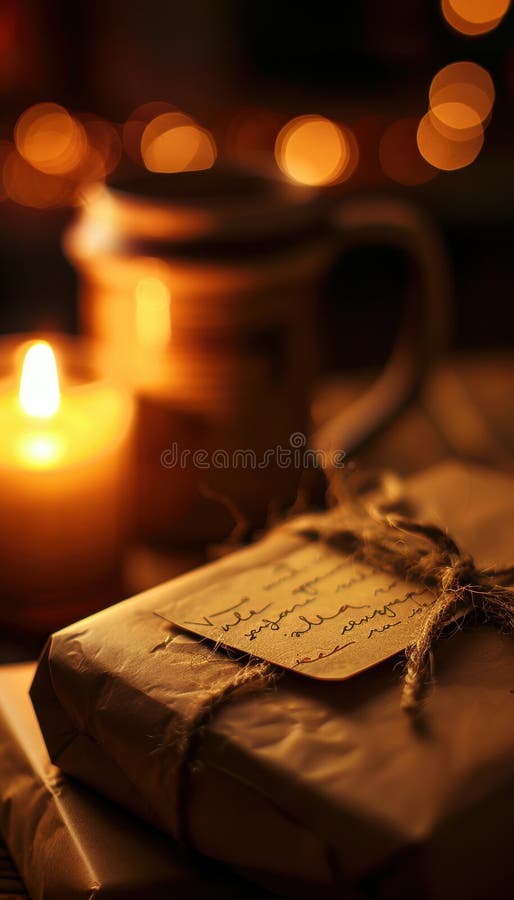 Cozy Gift Box with Handwritten Note and Warm Candlelight for ...