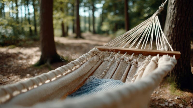 Cozy Hammock in a Serene Forest Setting. Stock Photo - Image of scenic ...