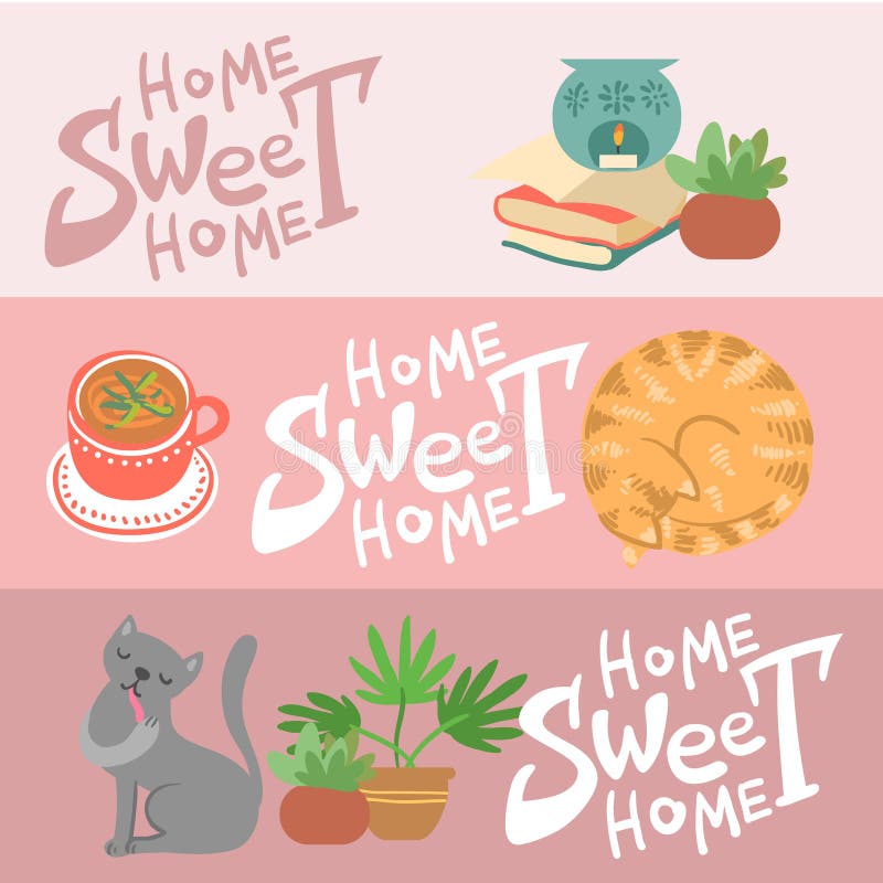 Cozy Hand Drawn Vector Set of Elements Stock Illustration ...