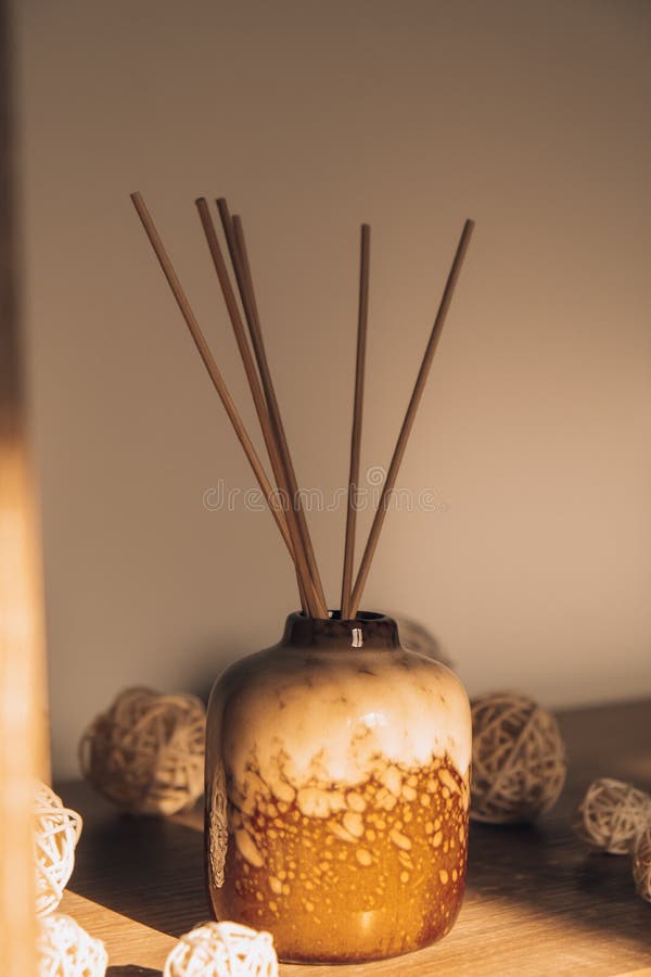 Cozy Home Decorations Aroma Reed Diffuser in the Living Room. Home ...