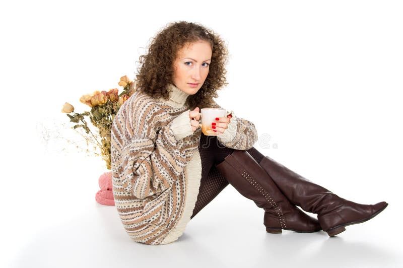 Cozy home girl stock image. Image of happiness, leisure - 79581157