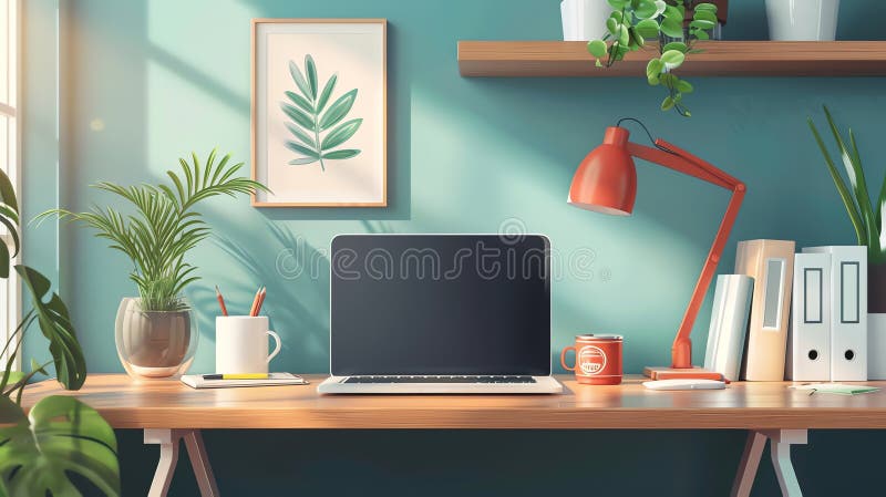 Cozy Home Office: Blend of Technology and Modern Decorative Elements ...