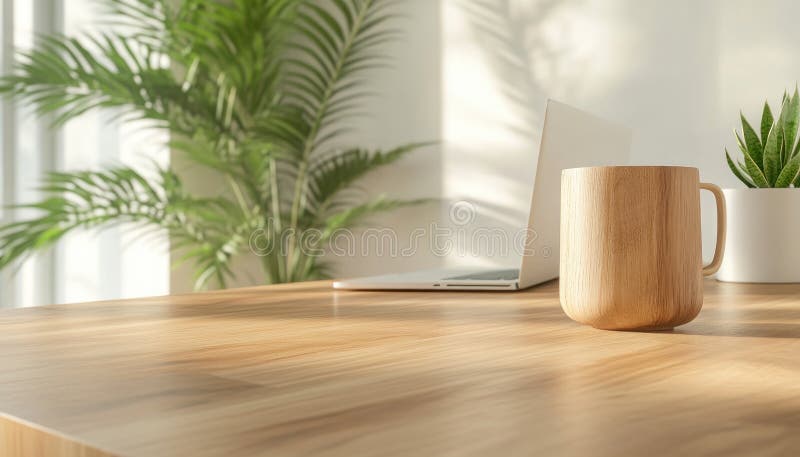 Cozy Home Office Setup with Laptop and Plants for Productive Remote ...