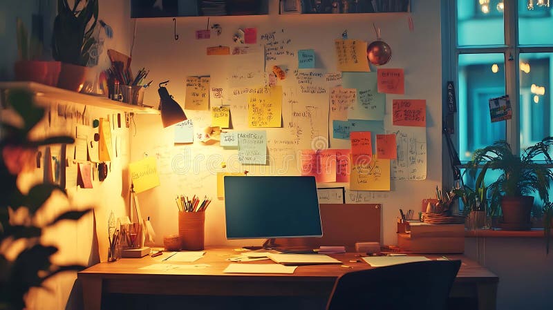 Cozy Home Office Setup a Tranquil and Inspiring Work Environment Stock ...