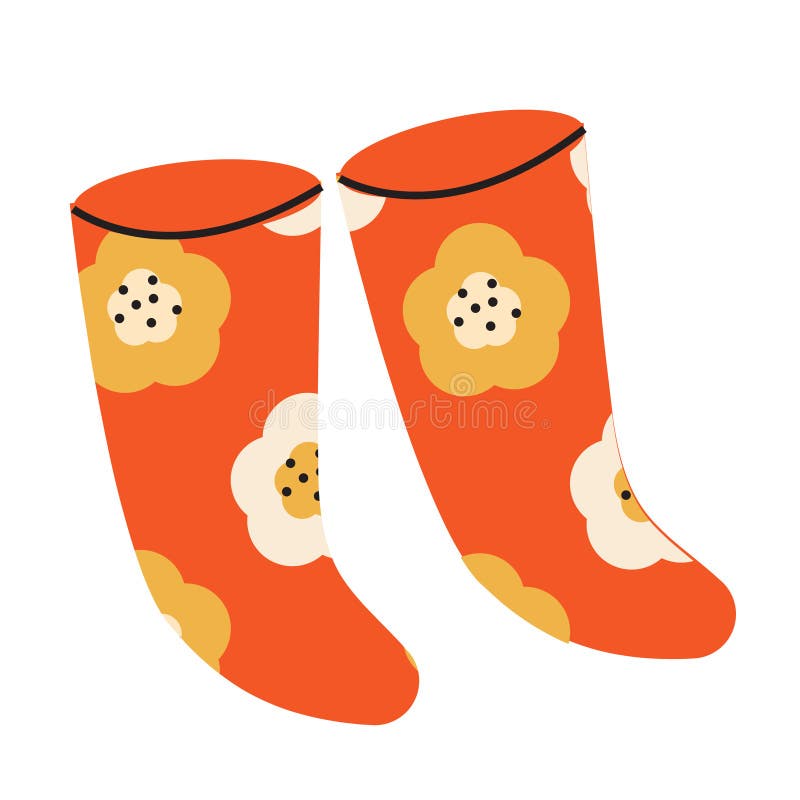 Cozy Home Socks. Vector Clip Art Stock Vector - Illustration of pair ...