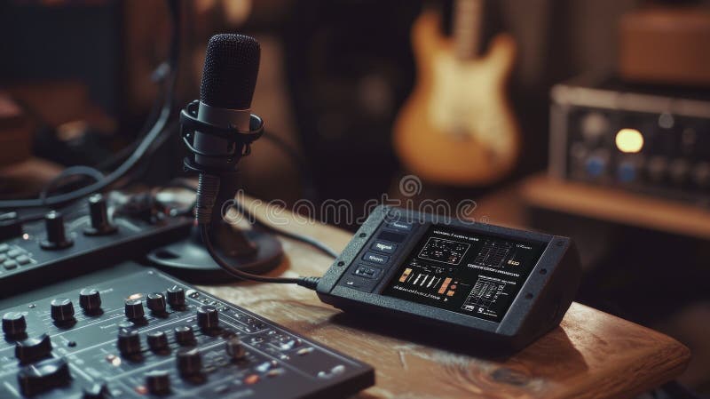 Cozy Home Studio Setup Wireless Microphone Receiver with Frequency ...