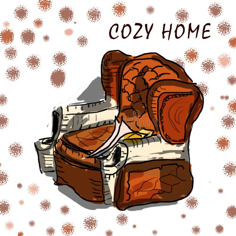 Cozy Home Stuff. Isolated Object Background.christmas Illustration ...