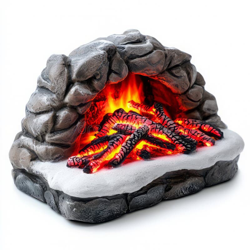 A Cozy Illuminated Fireplace with Realistic Flames Perfect for Creating ...