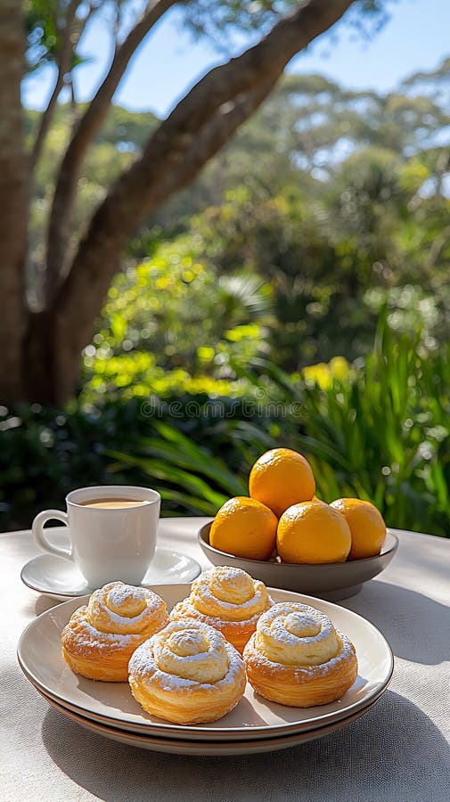 Cozy Indoor Breakfast Scene with Elegant Table Stock Illustration ...