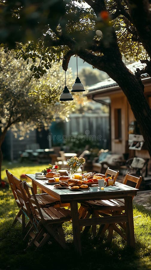 Cozy Indoor Breakfast Scene with Elegant Table Stock Illustration ...